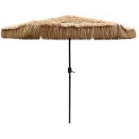 China Outdoor Garden Beach Patio Heavy Duty Straw Roman Parasol with Aluminium Sun Umbrella for sale