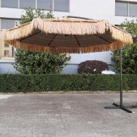 China Outdoor Garden Beach Patio Heavy Duty Straw Roman Parasol with Aluminium Sun Umbrella for sale