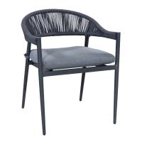 China Rope Weave Armchair Dining Chairs for Garden Modern Large Size 8 Seater Outdoor Set for sale