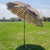 China Outdoor Garden Beach Patio Heavy Duty Straw Roman Parasol with Aluminium Sun Umbrella for sale