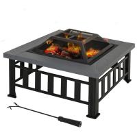 China Outdoor Warming Square Wood Burning Firepit for Backyard Patio Garden and Cooking for sale
