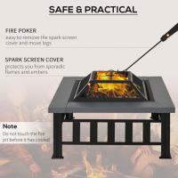 China Outdoor Warming Square Wood Burning Firepit for Backyard Patio Garden and Cooking for sale