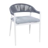 China Aluminum Rope Weave Garden Dining Furniture 4 Seating Outdoor Dining Set by AJUNION for sale