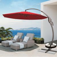China Outdoor Patio Garden Aluminum Curvy Cantilever S Shape Banana Umbrella Parasols with Base for sale