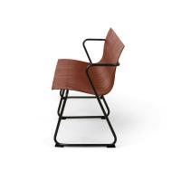 China Outdoor Furniture AJUNION Steel Plastic Wood Patio Chair Loveseat Garden Bench Armchair for sale