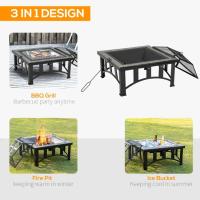 China Backyard Patio Garden Bonfire Camping Fire Pit with Ice Bucket and Charcoal BBQ Grill for sale