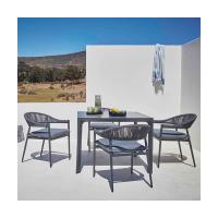 China Stylish Outdoor Dining Set with Metal Frame and Rope Weave Armchair L 57 x W60 x H74cm for sale