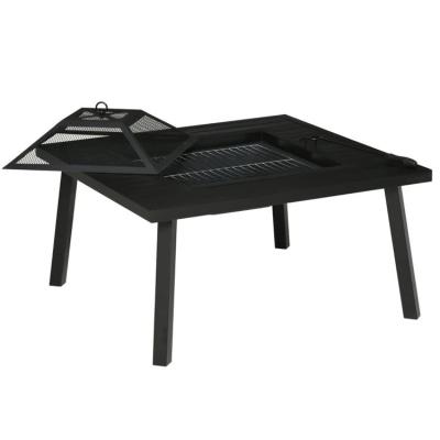 China Relax in Style Square Ceramic Wood Burning Fire Pit Table for Backyard Patio Garden Camping for sale