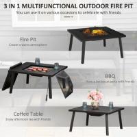 China Relax in Style Square Ceramic Wood Burning Fire Pit Table for Backyard Patio Garden Camping for sale