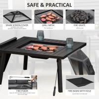 China Relax in Style Square Ceramic Wood Burning Fire Pit Table for Backyard Patio Garden Camping for sale
