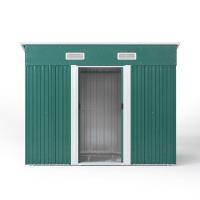 China Rot Proof AJUNION 4x6ft Garden Shed Double Sliding Door Metal Storage Shed for Tools Bike for sale