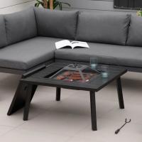 China Relax in Style Square Ceramic Wood Burning Fire Pit Table for Backyard Patio Garden Camping for sale