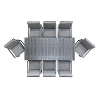 China Metal Dining Armchair and Dining Table Set for 8 Seating in Villa Outdoor Dining for sale