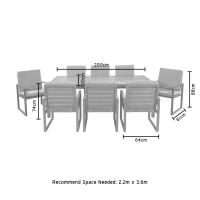 China Metal Dining Armchair and Dining Table Set for 8 Seating in Villa Outdoor Dining for sale