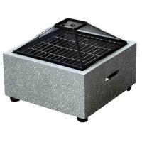 China 3 in 1 Square Wood Burning Firepit Charcoal BBQ Grill Table Combo for Outdoor Product for sale