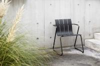 China Metal Steel Garden Chair Set with Minimalist Design Plastic Wood Armchair by AJUNION for sale