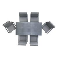 China Mail Packing Included AJUNION Aluminum Metal Outdoor Dining Furniture Set for 6 Seating for sale