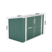 China Countyard Storage Shed AJUNION 7ft Steel Metal Bike Shed with Lockable Door and Air vent for sale