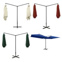China Metal Fabric Outdoor Restaurant Hotel Patio Cafe Garden Waterproof Hanging Banana Double Parasol Sun Umbrella for sale