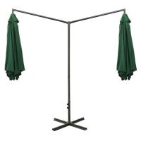 China Metal Fabric Outdoor Restaurant Hotel Patio Cafe Garden Waterproof Hanging Banana Double Parasol Sun Umbrella for sale