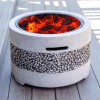 China Outdoor Backyard Patio Garden Fire Pit with Artificial Stone and Charcoal BBQ Grills for sale