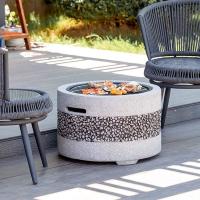 China Outdoor Backyard Patio Garden Fire Pit with Artificial Stone and Charcoal BBQ Grills for sale