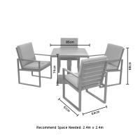China Adjustable Height Outdoor Dining Table with Armchair AJUNION Modern Aluminum Patio Set for sale