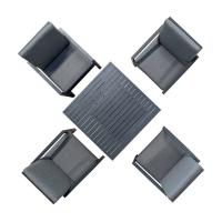 China Adjustable Height Outdoor Dining Table with Armchair AJUNION Modern Aluminum Patio Set for sale
