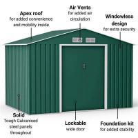 China Convenient and Practical AJUNION 6x8ft Garden Building Shed for Countyard Storage for sale