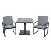 China Modern Aluminum Balcony Furniture 2 Seating Outdoor Dining Set with Adjustable Table for sale
