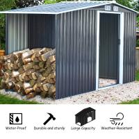 China Easy-to-Assemble AJUNION Metal Garden Shed for Outdoor Storage and Firewood Solutions for sale