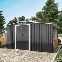 China Easy-to-Assemble AJUNION Metal Garden Shed for Outdoor Storage and Firewood Solutions for sale