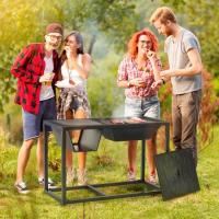China Outdoor Garden 4-in-1 Metal Wood Burning Firepit Ice Bucket Cooler Charcoal BBQ Grill for sale