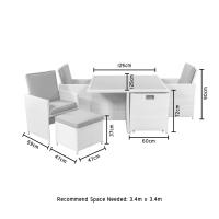 China AJUNION PE Rattan Outdoor Dining Furniture Set for 4 Seating Compact Garden Furniture for sale