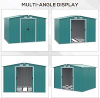 China 2.06D x 2.58W x 1.78H Meters Double Sliding Door Metal Garden Building Shed with 4 Vents for sale