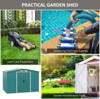 China 2.06D x 2.58W x 1.78H Meters Double Sliding Door Metal Garden Building Shed with 4 Vents for sale