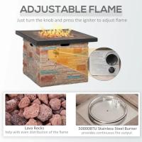 China Outdoor Backyard Patio Garden Camping Propane Gas Fire Pit Table with Faux Ledge Stone for sale