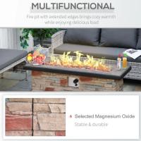 China Outdoor Backyard Patio Garden Camping Propane Gas Fire Pit Table with Faux Ledge Stone for sale