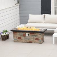 China Outdoor Backyard Patio Garden Camping Propane Gas Fire Pit Table with Faux Ledge Stone for sale