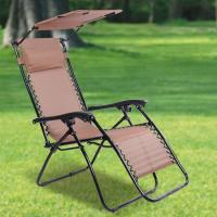 China Custom Logo Traditional Design Style Chaise Folding Recliner Lounge Chair for Camping for sale