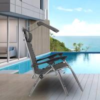 China Custom Logo Traditional Design Style Chaise Folding Recliner Lounge Chair for Camping for sale