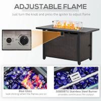 China Outdoor Patio Garden Camping Fire Pit Table with Auto Ignition and Glass Wind Guard for sale