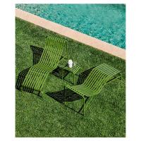 China Outdoor Metal Chaise Lounger and Side Table Set for Relaxation L164.5 x W65.5 x H70cm for sale