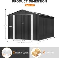 China Waterproof 8 x 12 FT Metal Garden Shed with 4 Vents and Durable Design from AJUNION for sale