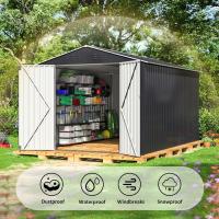 China Waterproof 8 x 12 FT Metal Garden Shed with 4 Vents and Durable Design from AJUNION for sale