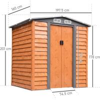 China AJUNION Modern Design Metal Storage Shed for Sheds Storage 55.5kg Wood Grain Effect for sale