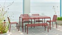 China Minimalist Style Outdoor Metal Furniture Set L56 x W47 x H80cm Chair Size Steel Frame for sale
