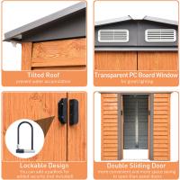 China AJUNION Modern Design Metal Storage Shed for Sheds Storage 55.5kg Wood Grain Effect for sale