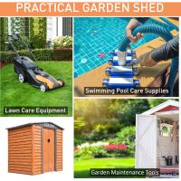 China AJUNION Modern Design Metal Storage Shed for Sheds Storage 55.5kg Wood Grain Effect for sale