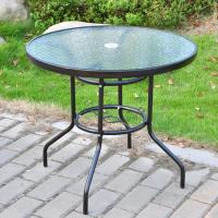China Aluminum Frame Outdoor Garden Set with Round Glass Top Dining Table and Teslin Chairs for sale